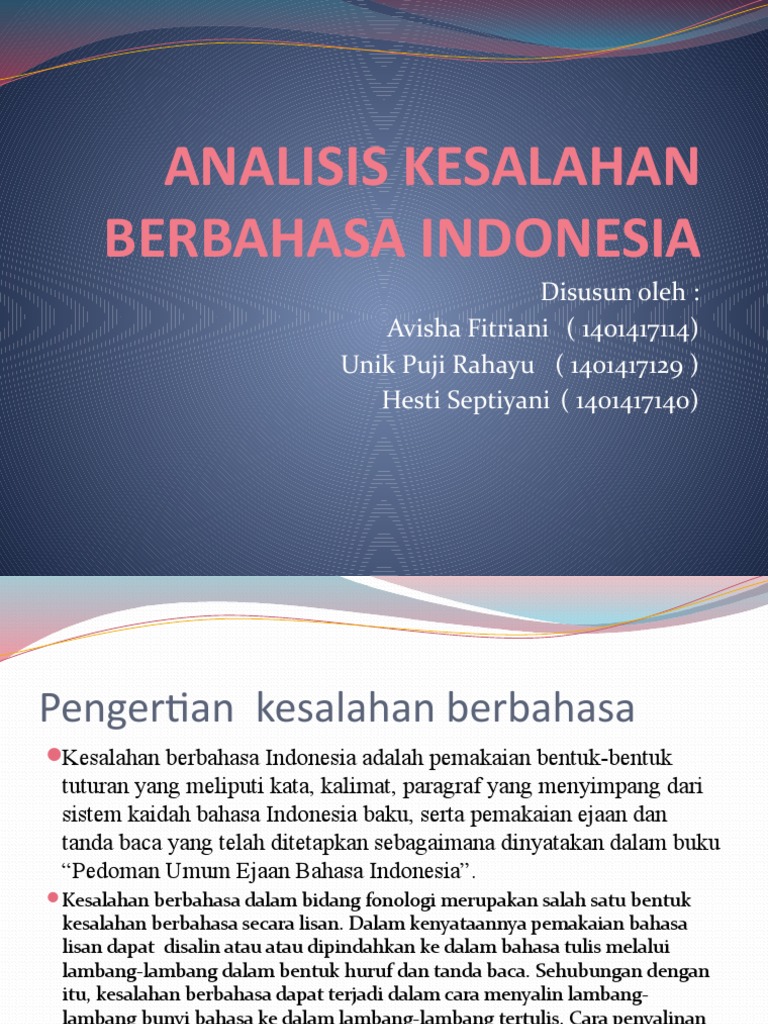 Analisis Kesalahan Berbahasa Indonesia | PDF