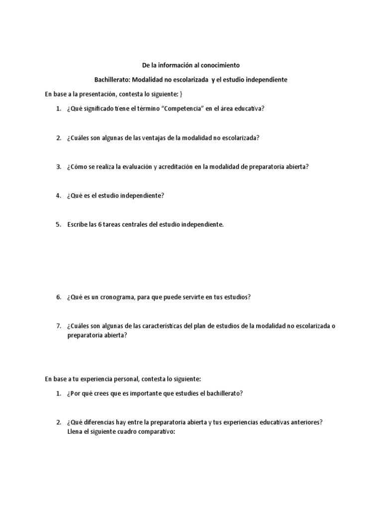 Modalidad No Escolarizada y El Estudio Independiente | PDF