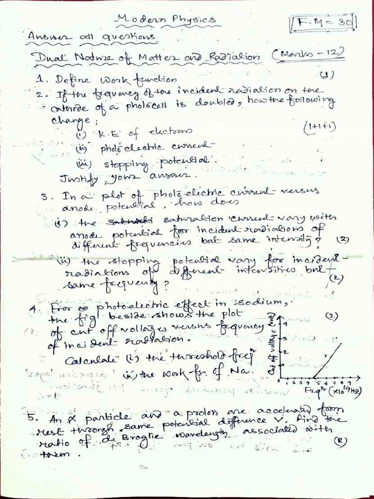 Modern Physics Test | PDF