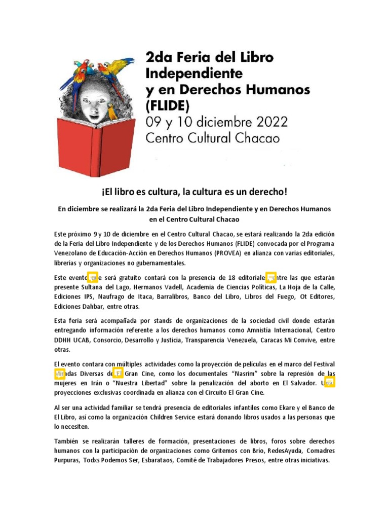 Nota de Prensa FLIDE | PDF