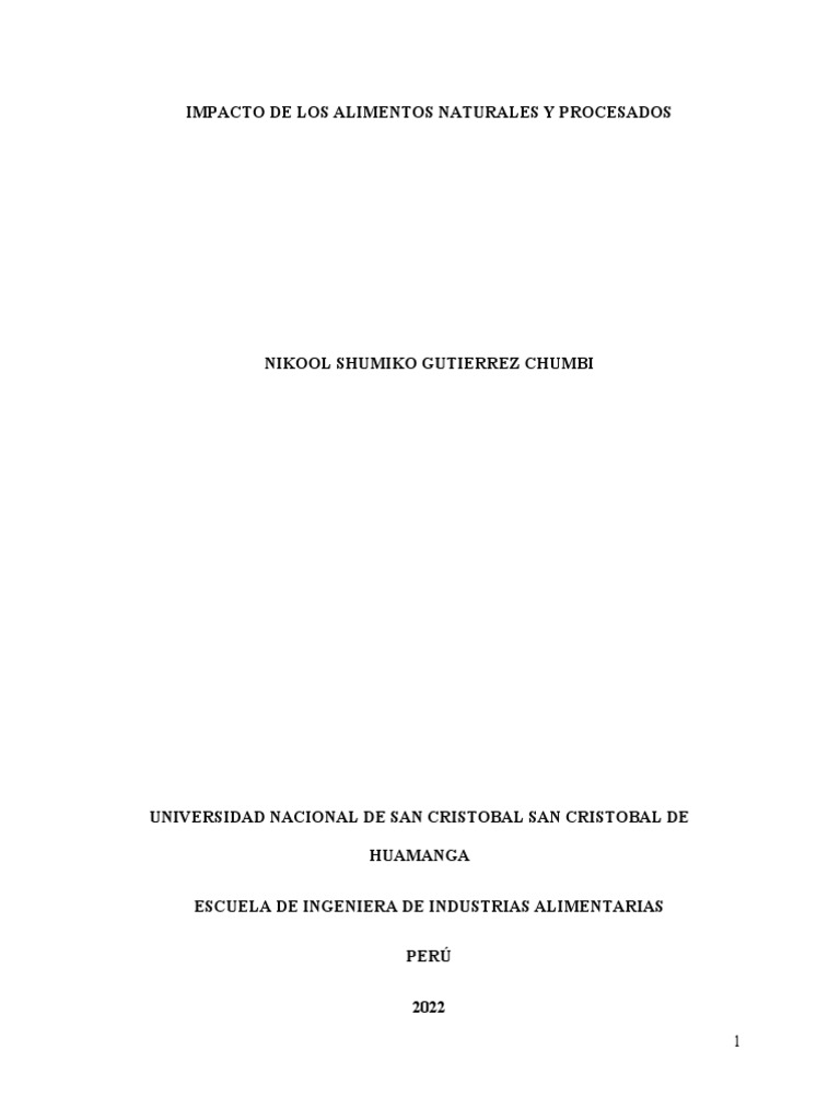 Consecuencias de Los Alimentos Procesados | PDF | Alimentos | Comida y bebida
