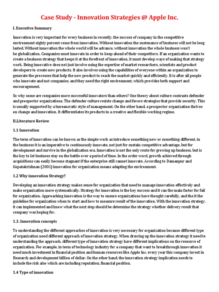 APPLE Innovation Strategies | PDF | Apple Inc. | Strategic Management