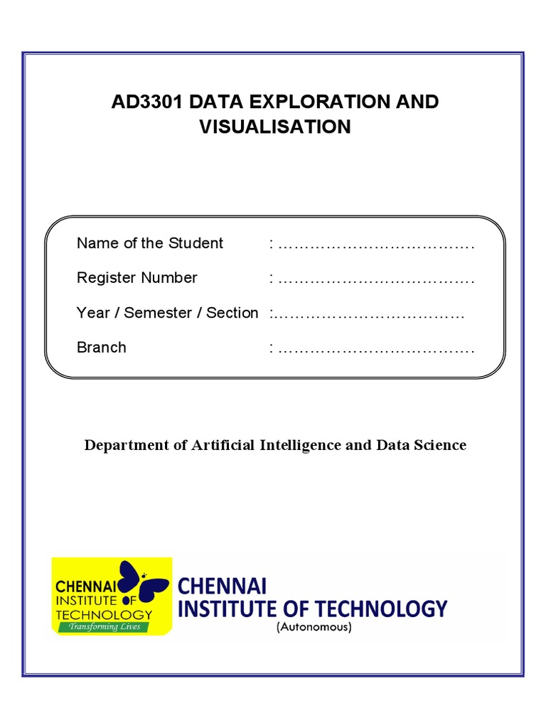 AD3301 Data Visualization Techniques | PDF | Matrix (Mathematics ... AD3301 Data Visualization Techniques | PDF | Matrix (Mathematics ...