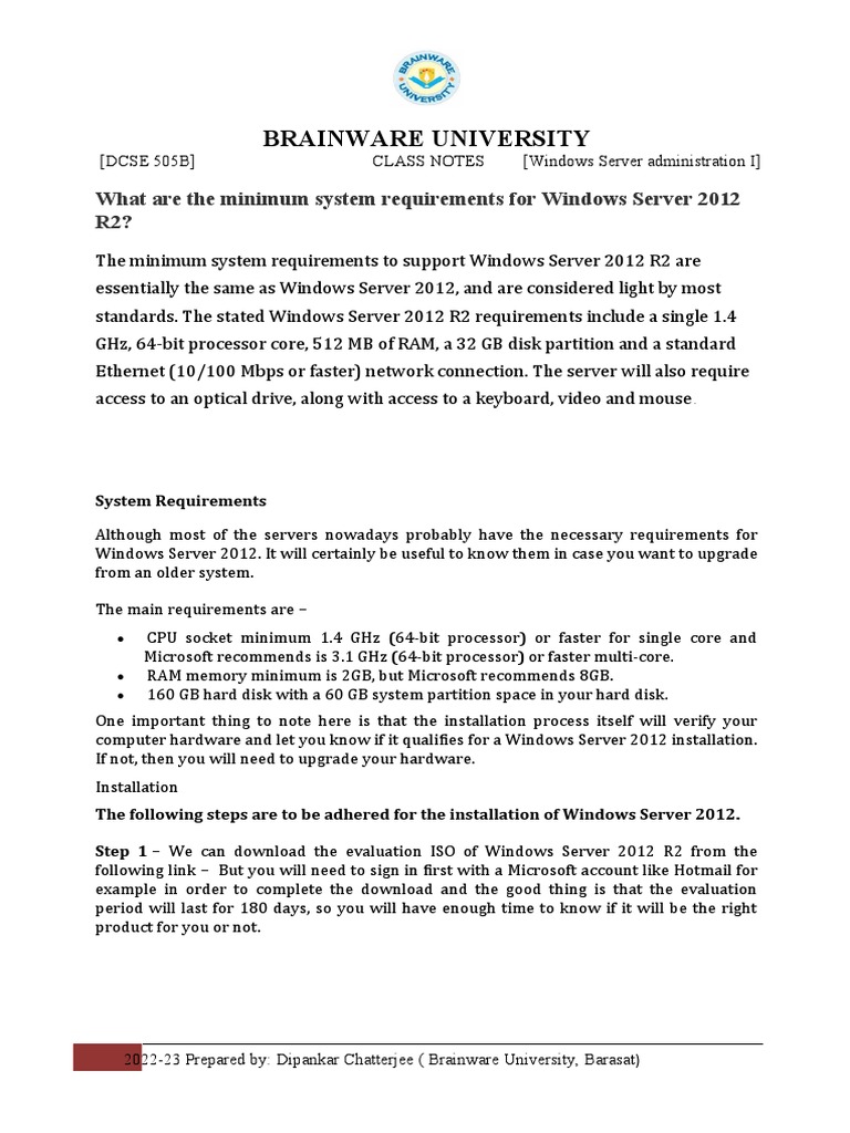 WINDOWS SERVER 2012 INSTALL STEPS | PDF | Microsoft Windows | Multi Core Processor