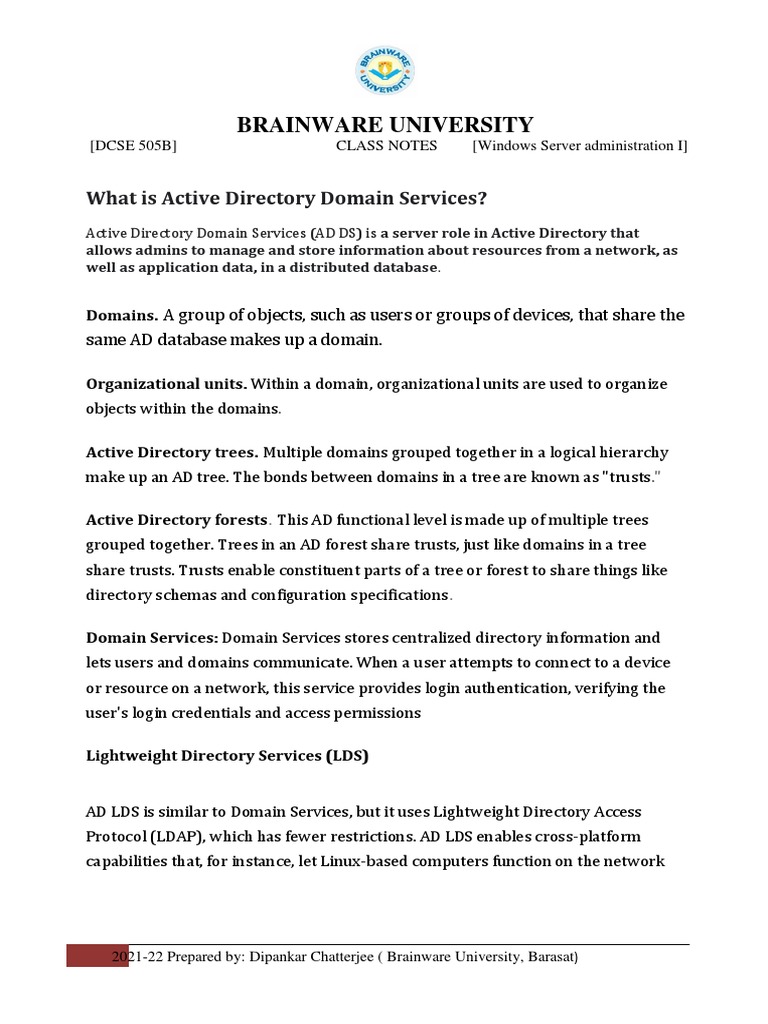 Active Directory Notes | PDF