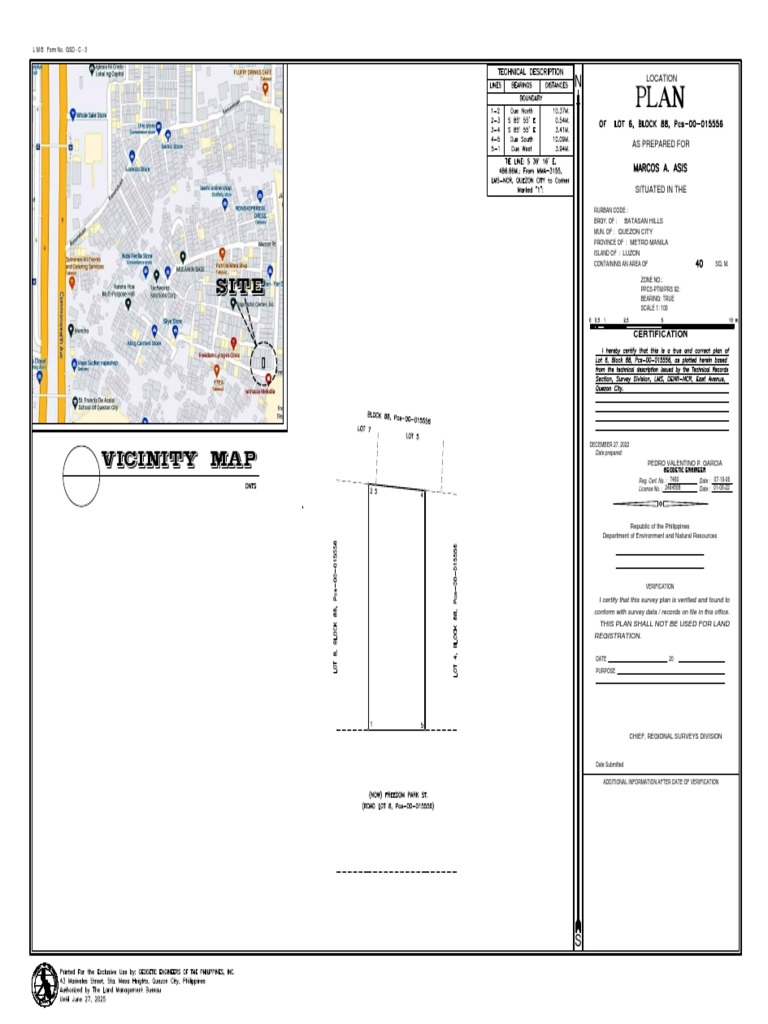 Proposed Site Plan for a Property Located in Bgy. Batasan Hills, Quezon ...