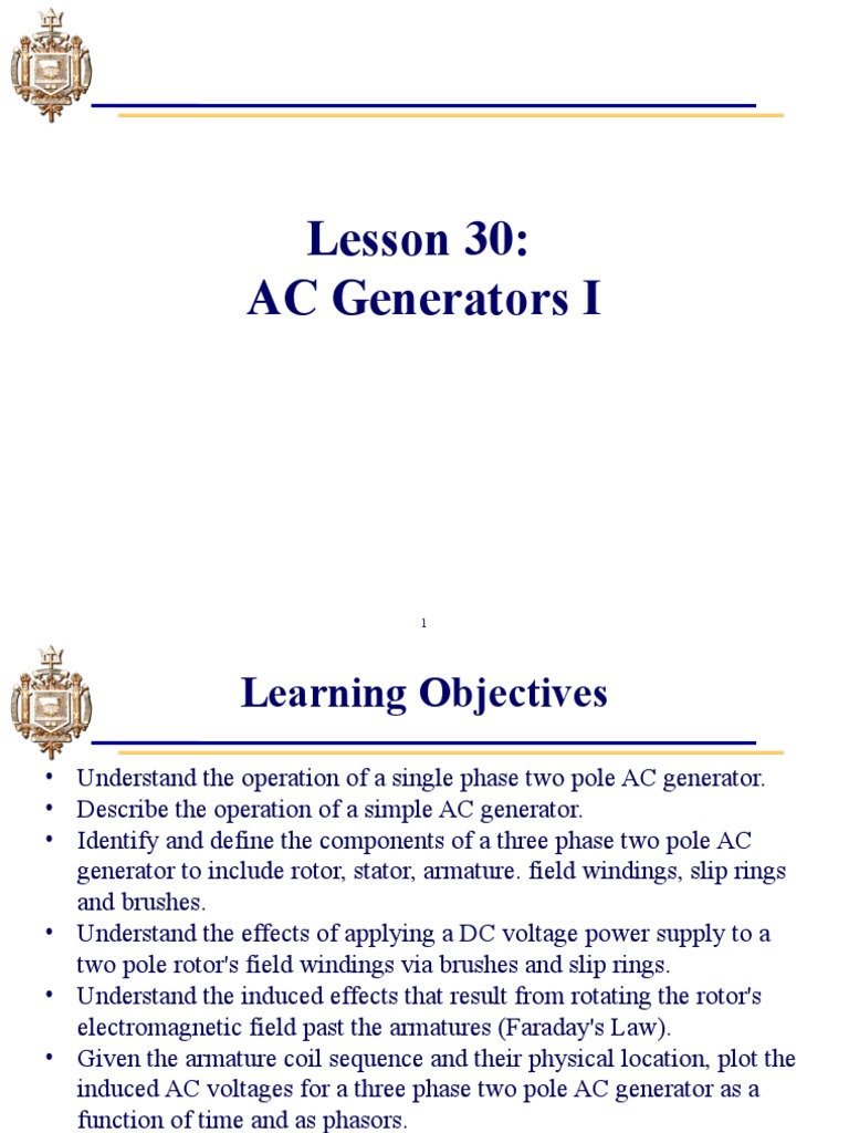 EE301 Lesson 30 AC Generators I | PDF | Electric Motor | Electric Generator