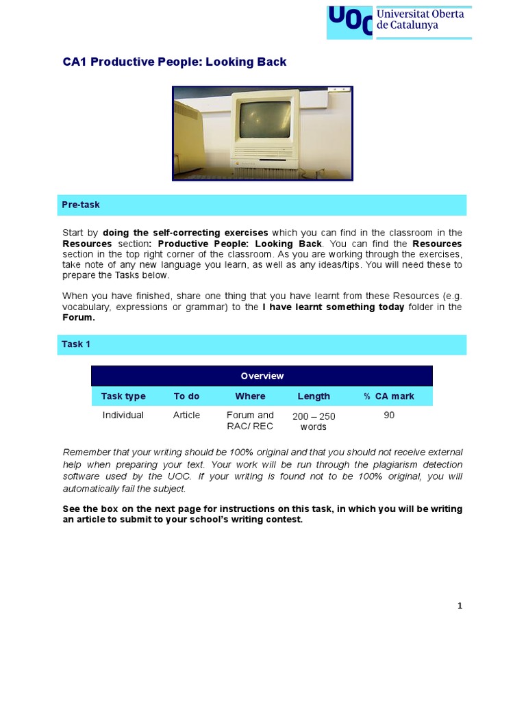CA1 Student Guidelines 20221 | PDF | Reading Comprehension | Human Communication