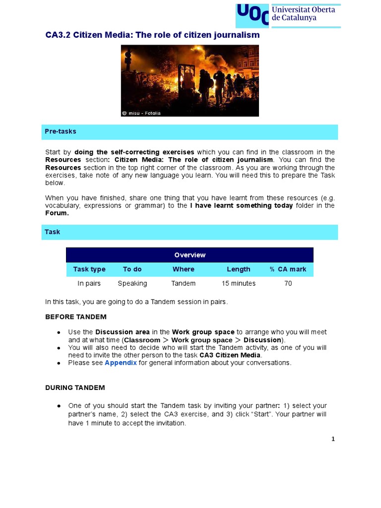CA3.2 The Role of Citizen Journalism 20221 | PDF | Classroom ...