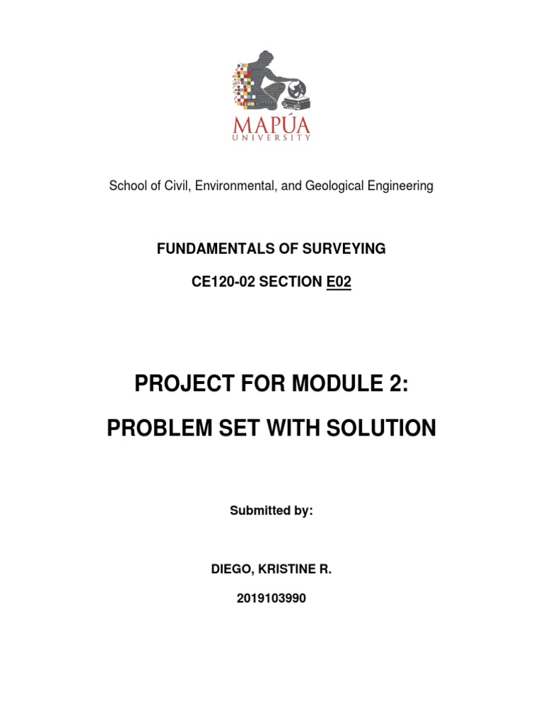 Diego Project For Module 2 Problem Set With Solution PDF | PDF | Tangent | Metrology