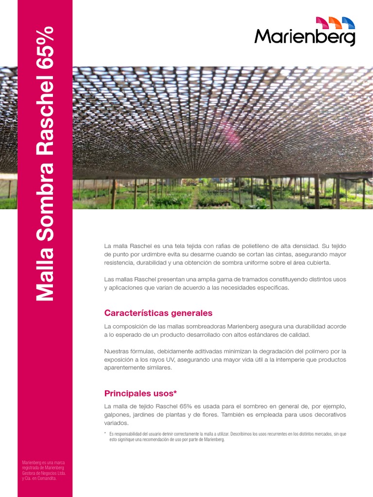 Ficha-Malla Raschel 65 | PDF