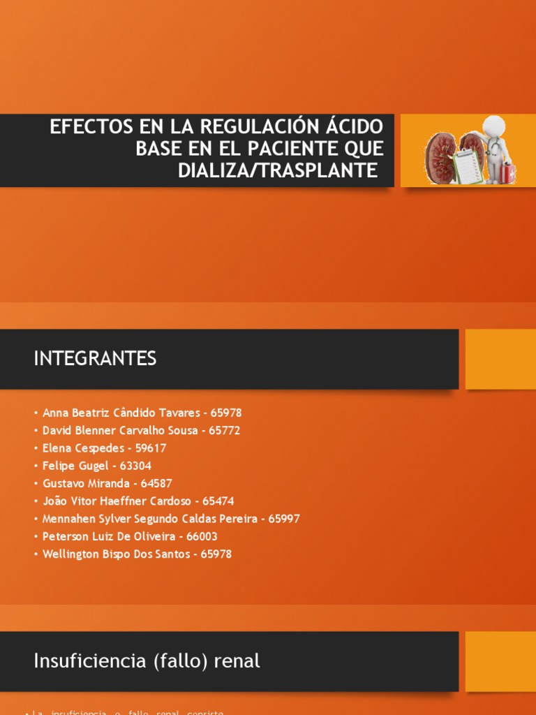 Efectos en La Regulaciã - N Ã - Cido Base | PDF | Hemodiálisis | Especialidades Medicas