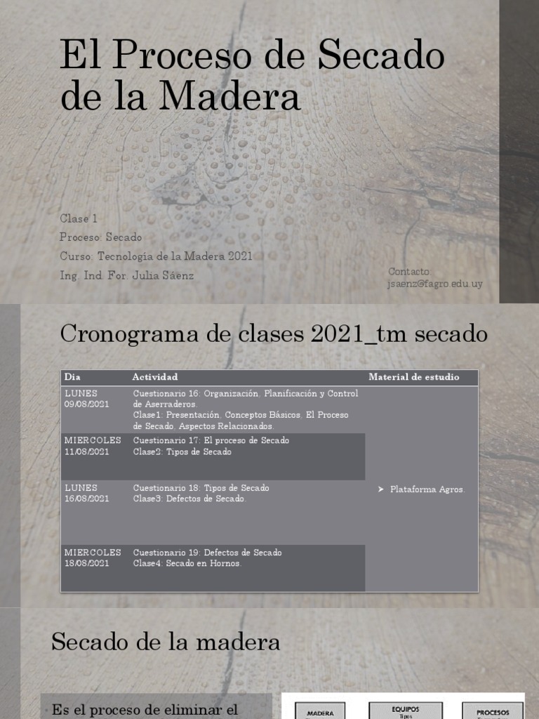2021 C1 El Proceso De Secado Pdf Madera Humedad