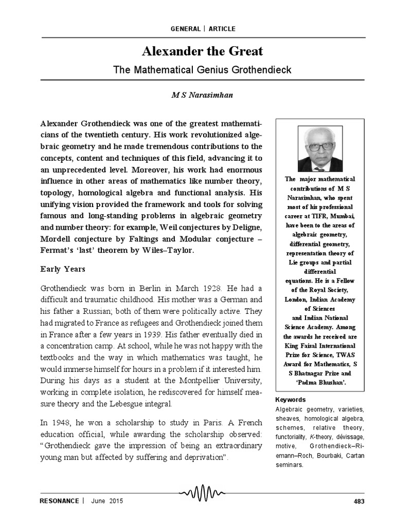 Alexander The Great: The Mathematical Genius Grothendieck | Download ...