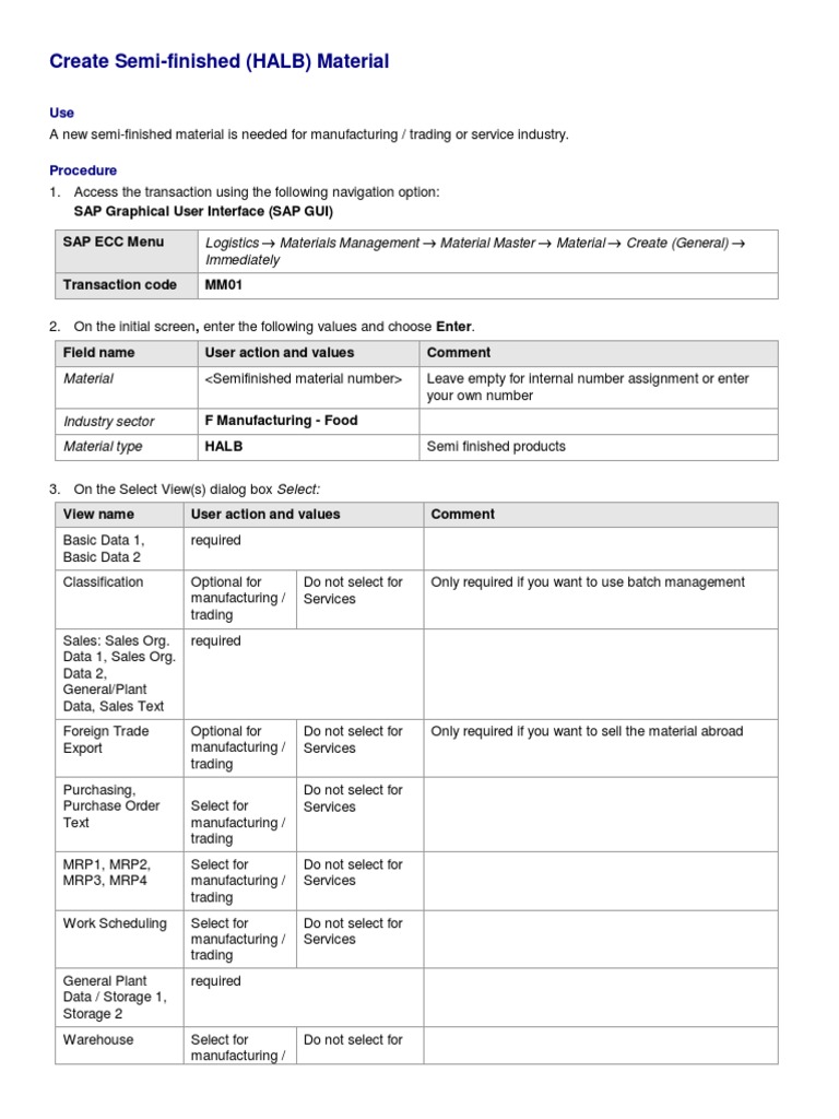 Material Master - HALB Material | PDF | Business | Computing