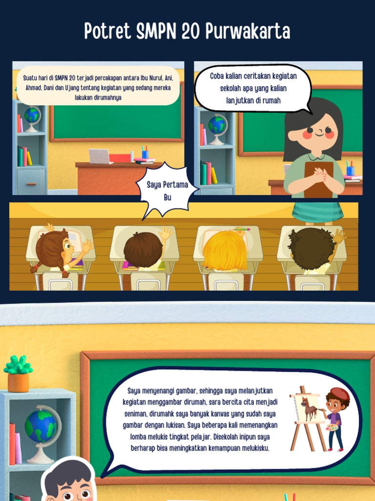 Blue Illustrated Dream Job Comic Strip Activity Pdf