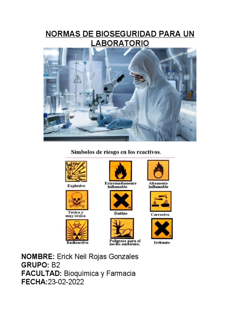 Normas de Bioseguridad para Un Laboratorio | PDF | Laboratorios | Infección