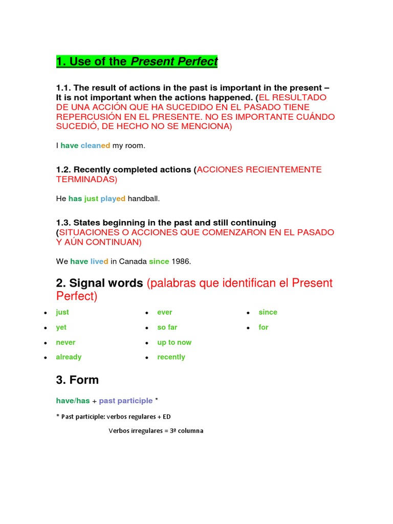 Present Perfect Vs Past Simple | PDF | Verb | Syntax