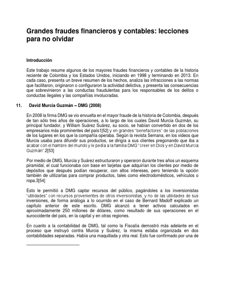 Grandes Fraudes Financieros y Contables - Caso 11 David Murcia Guzmán ...
