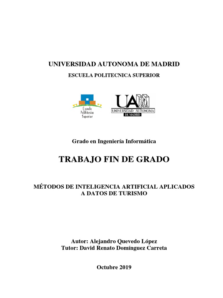 TFG AlejandroQuevedoLopez | PDF | Turismo | Red neuronal artificial