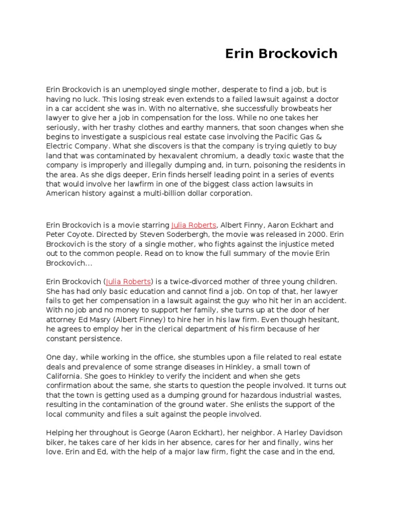 Erin Brockovich Movie Court