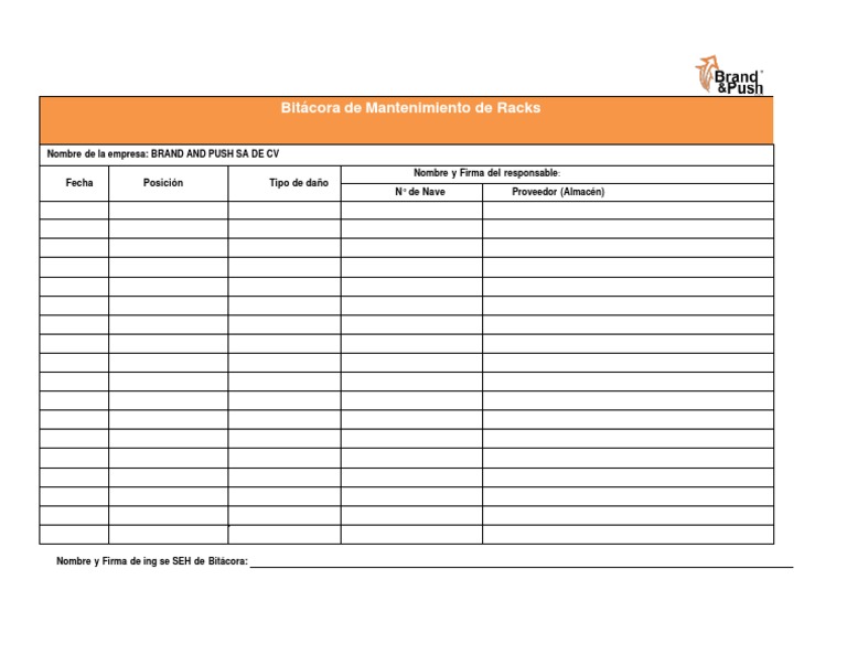 Bitacora de Mantenimiento de Racks | PDF