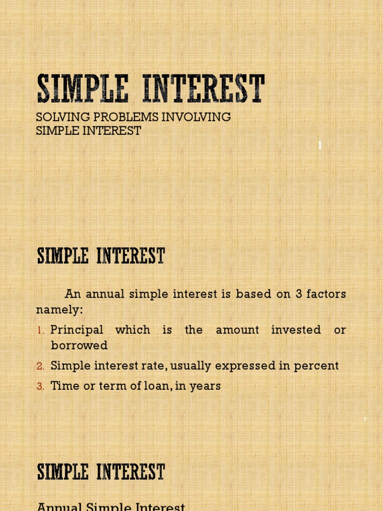 Lesson 24 Simple Interest | Download Free PDF | Interest | Interest Rates