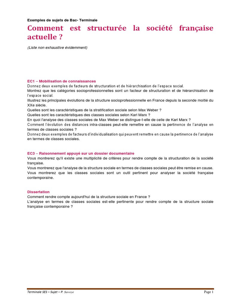 Structure Société Française | PDF