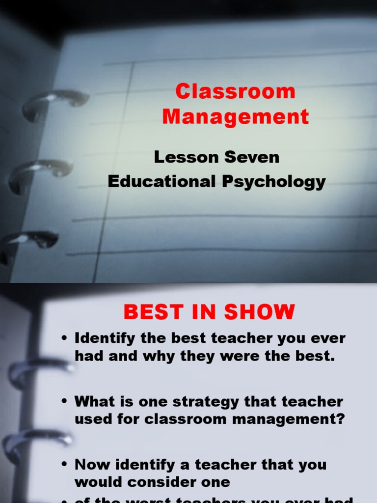Lesson Seven Management | PDF | Classroom Management | Teachers