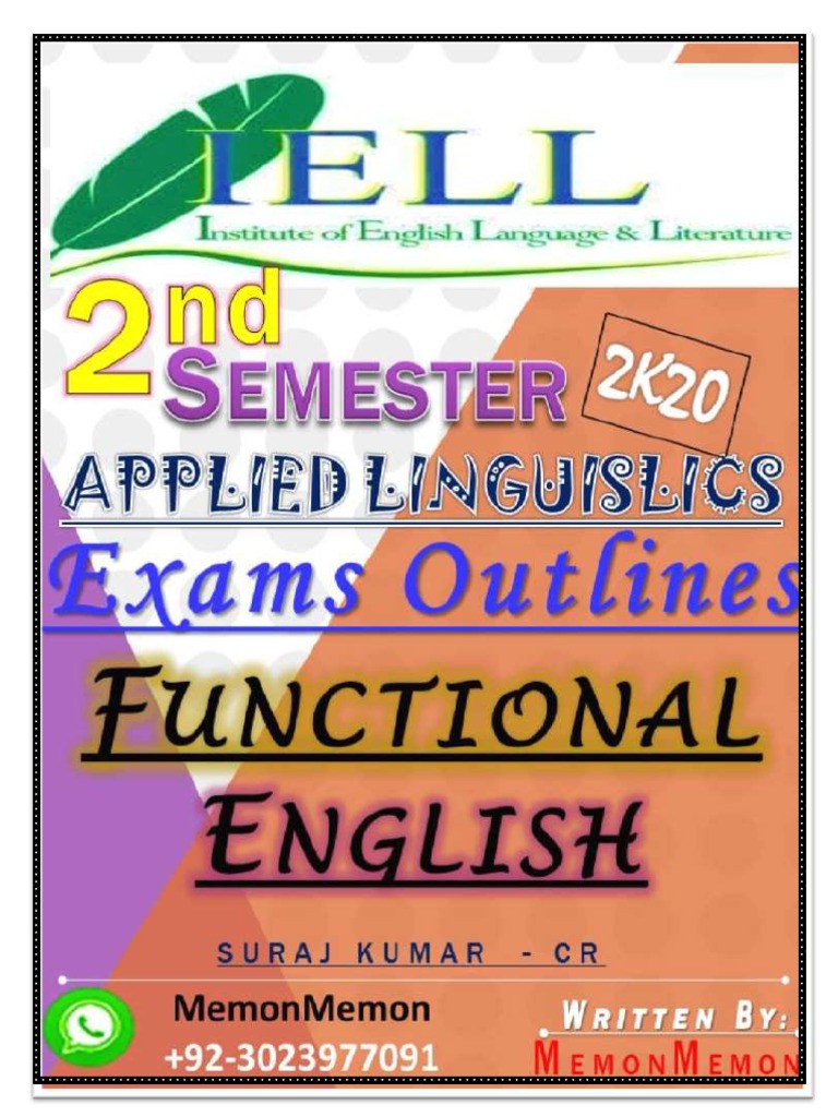Functional English-II | PDF | Verb | Preposition And Postposition