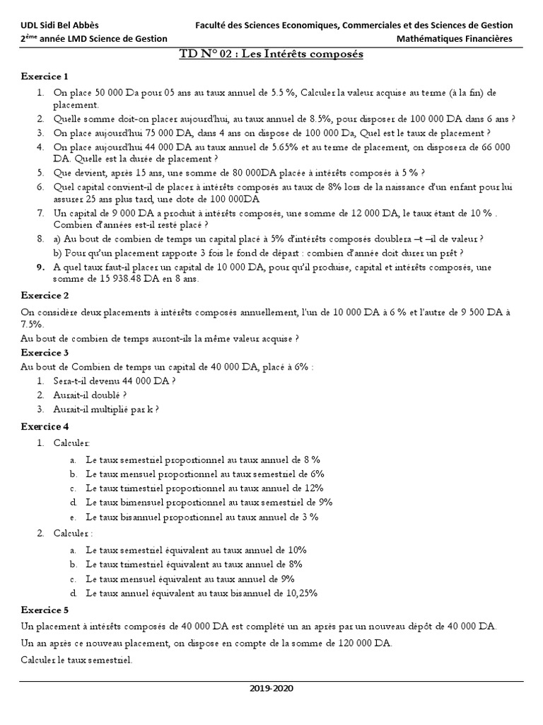 td02 2019 2020 Composc3a9s Correction | PDF