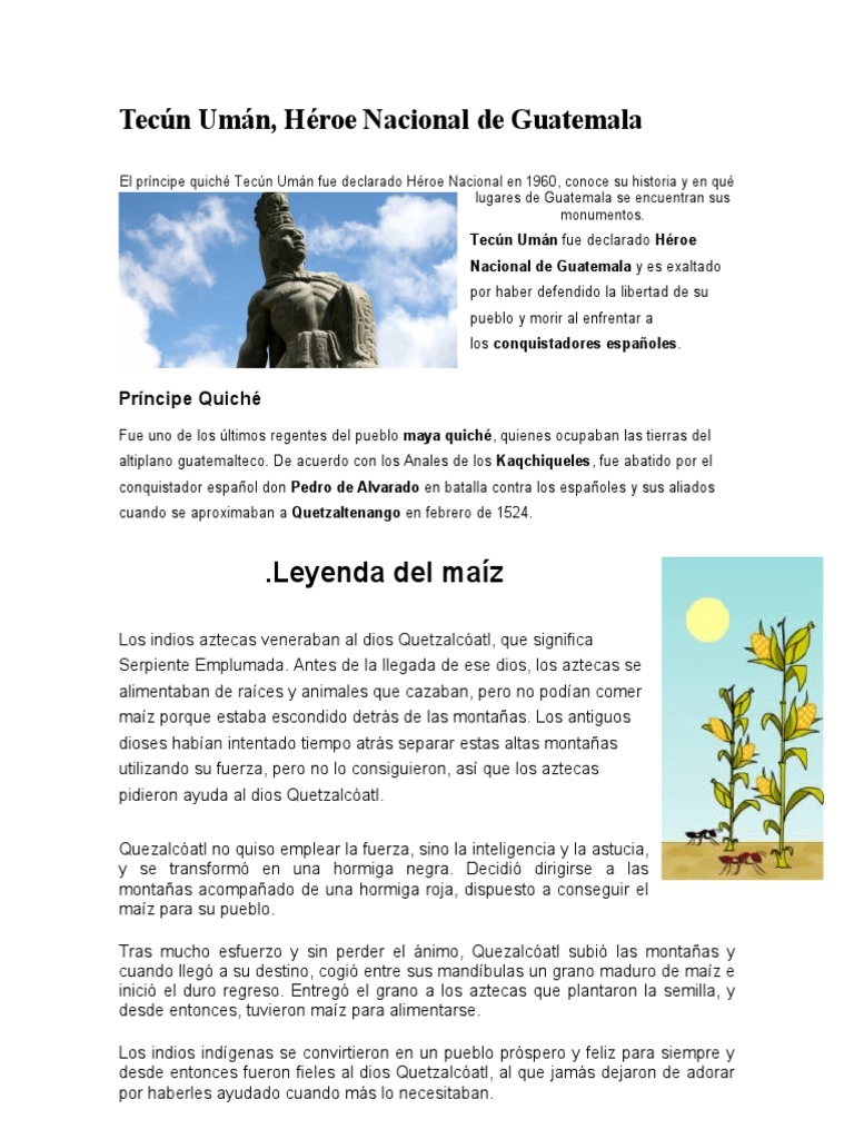 Tecún Umán: Héroe Nacional de Guatemala | PDF