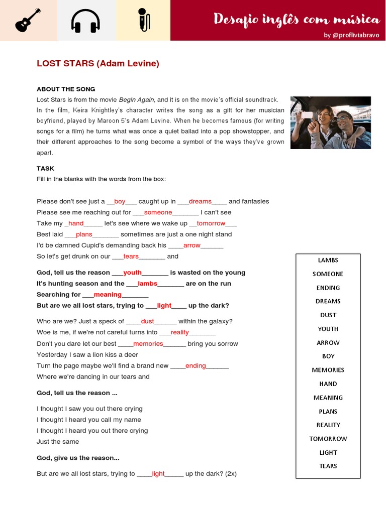 Desafio - LOST STARS - Answer Key | PDF