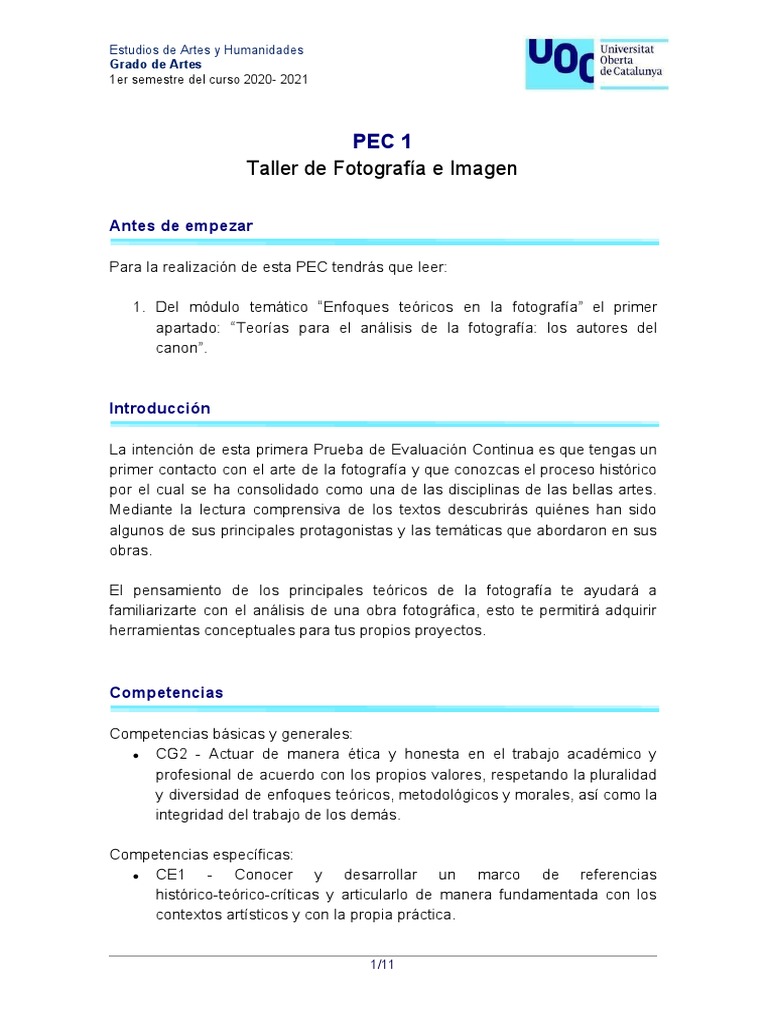 PEC1 Taller de Fotografi¿A | PDF