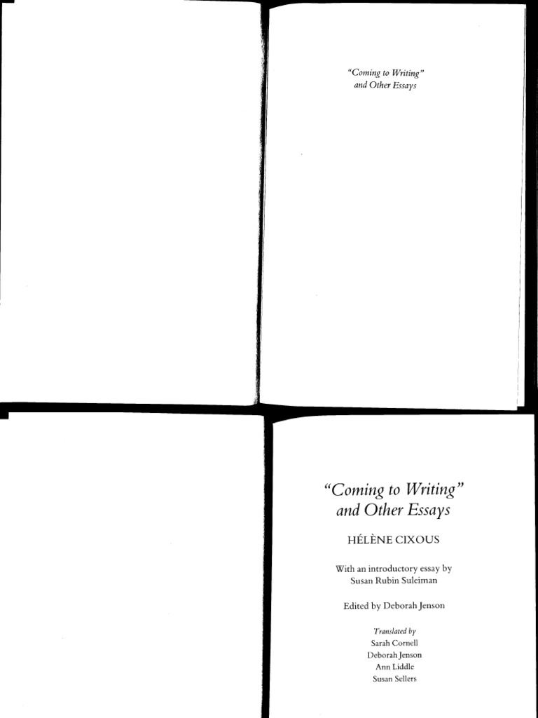 Coming To Writing and Other Essays (1991) | PDF
