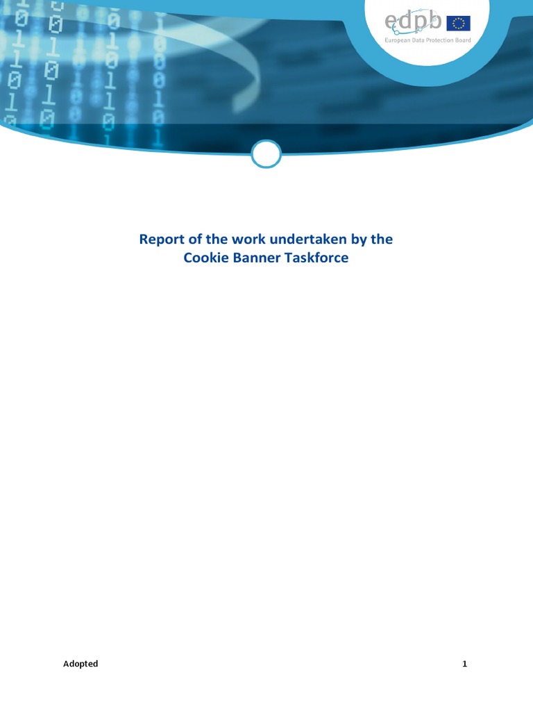 Edpb 20230118 Report Cookie Banner Taskforce en | PDF | Http Cookie ... Edpb 20230118 Report Cookie Banner Taskforce en | PDF | Http Cookie ...