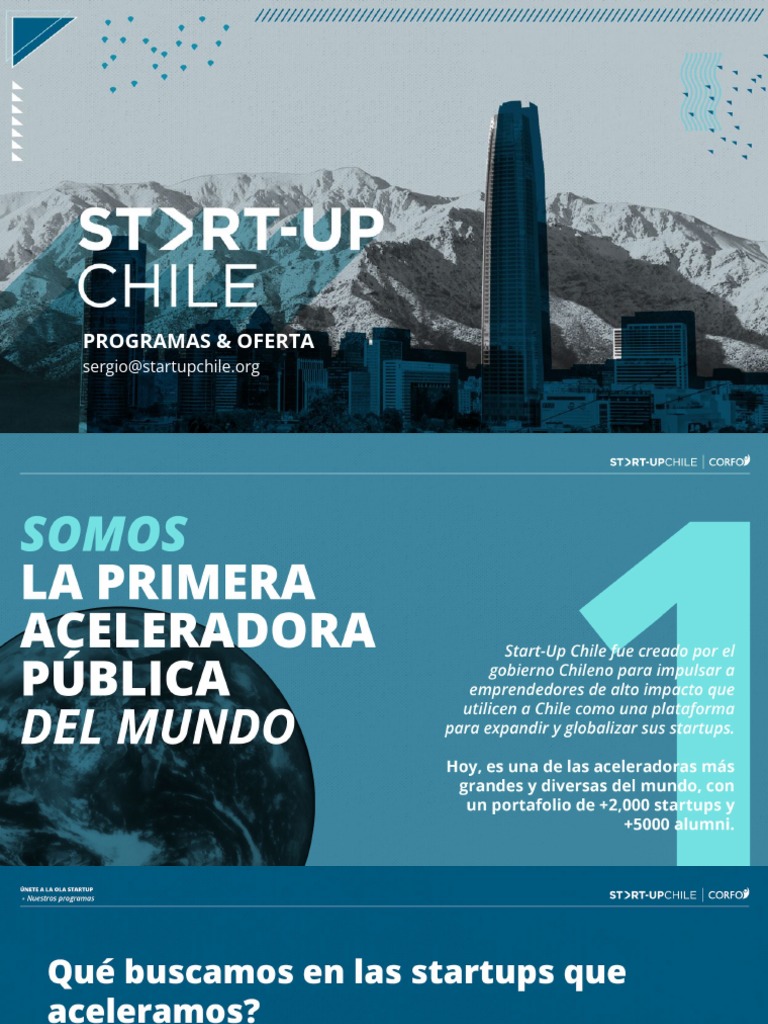 Brochure Start Up Chile 2022 Esp 2 | PDF | Empresa de inicio | Pequeñas empresas y emprendedores