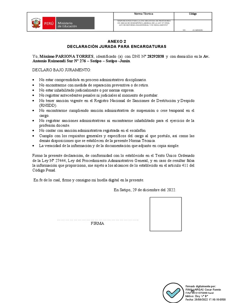 Anexo 2 Encargatura | PDF