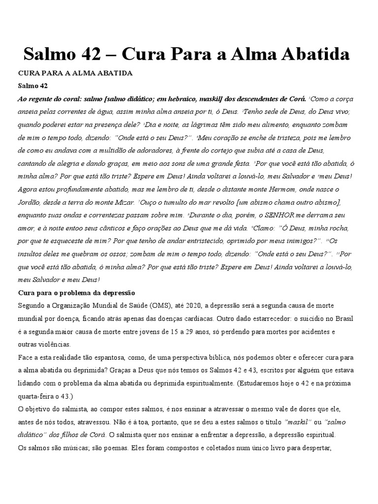 Salmo 42-Alma Abatida | PDF | Jesus | Salmos