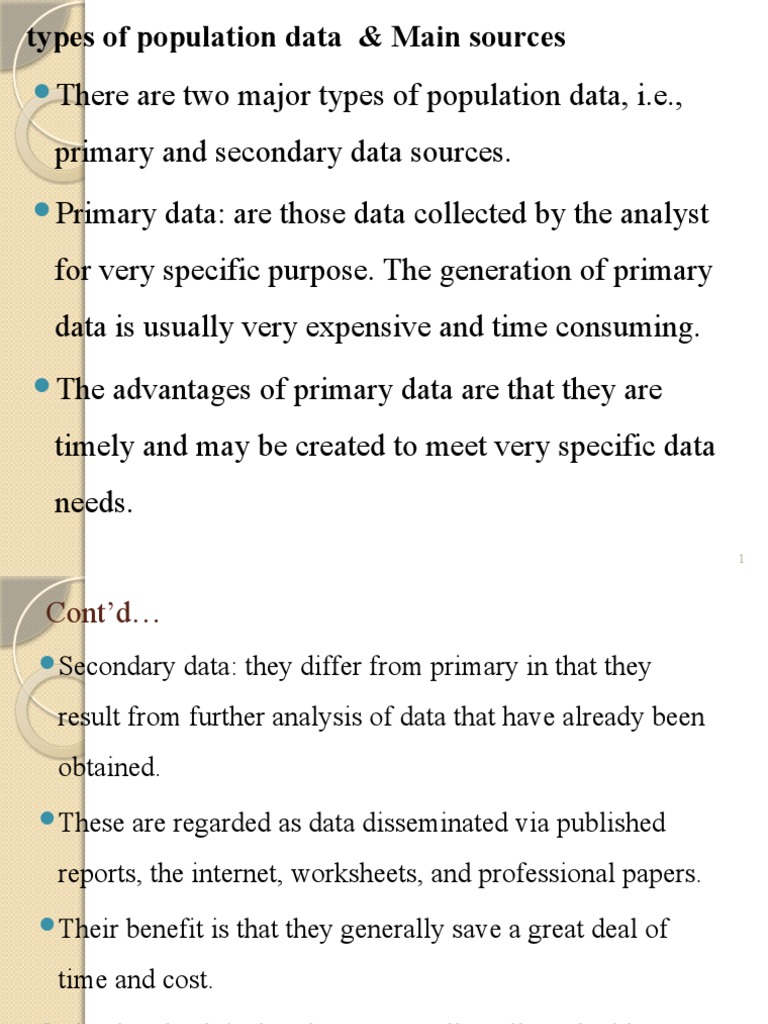 Lecture 2. Types of Population Data & Main Sources | PDF | Census | Survey Methodology