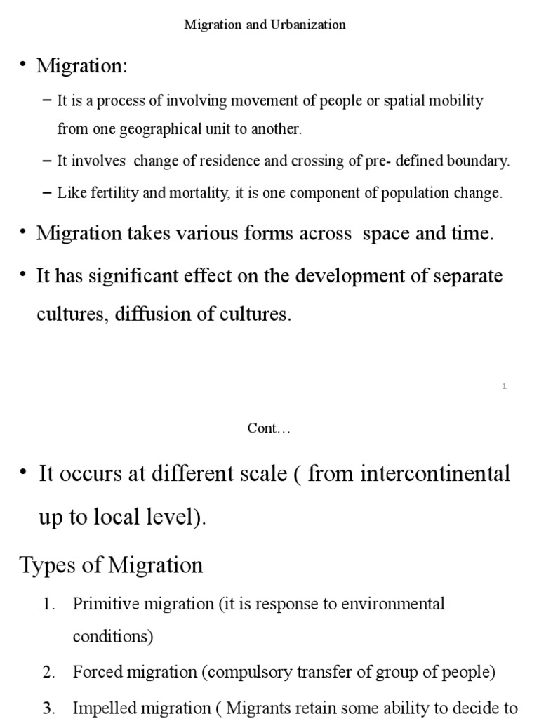 Lecture 7. Migration and Urbanization | PDF | Human Migration | Immigration