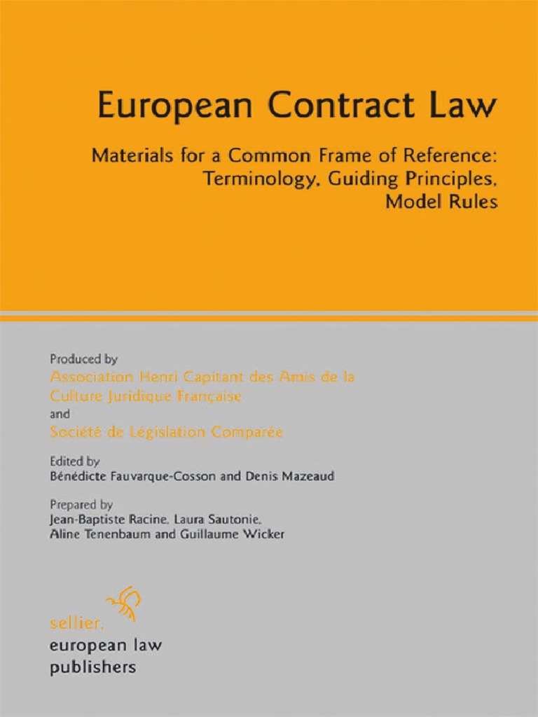 Capitant, E European Contract Law | PDF | Damages | Public Policy Doctrine