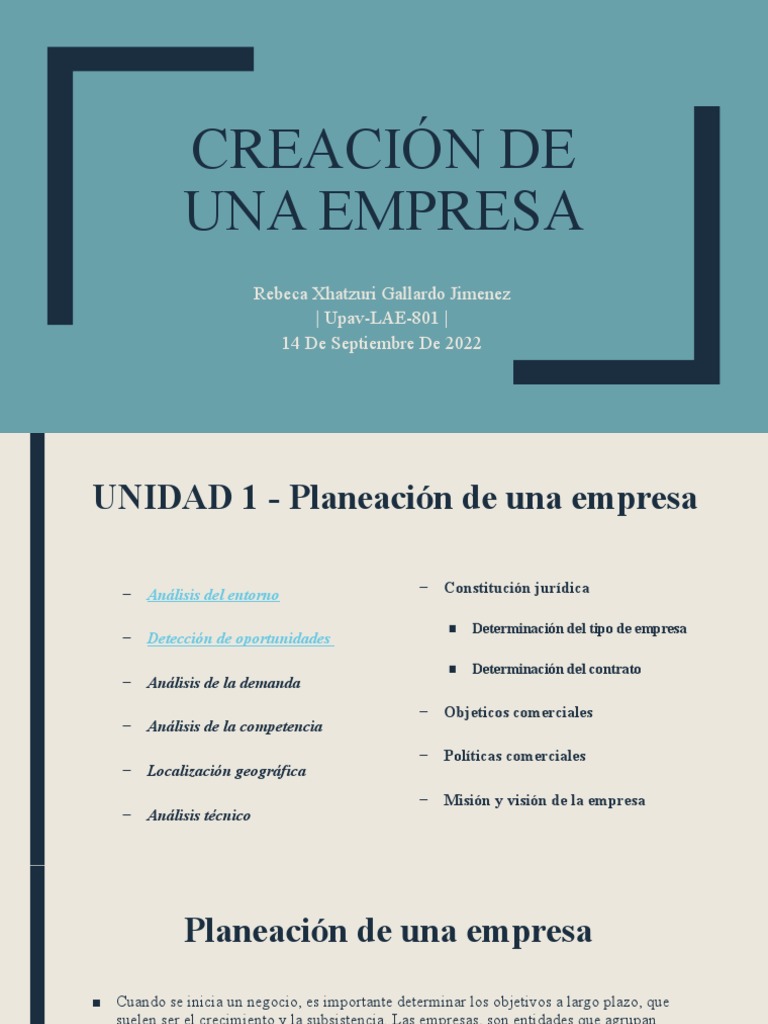 CREACIÓN DE UNA EMPRESA | PDF | Business | Análisis técnico