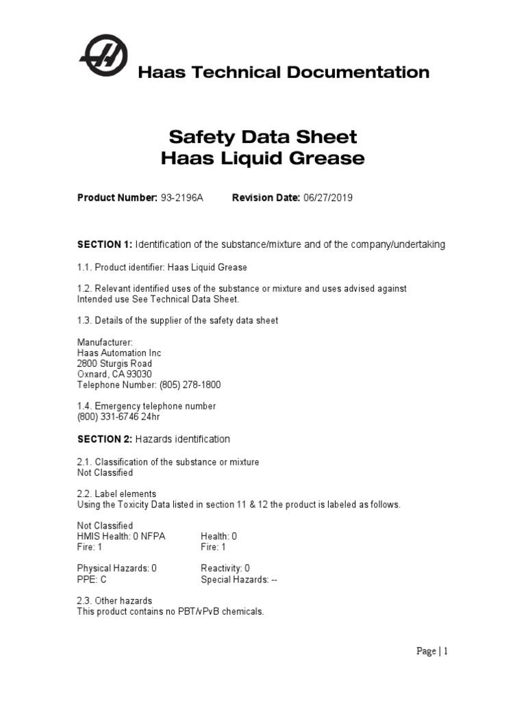 Haas. HLG | PDF | Toxicity | Dangerous Goods
