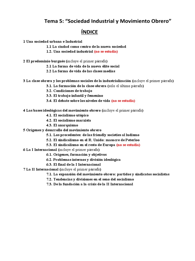 Sociedad Industrial y Movimiento Obrero | PDF