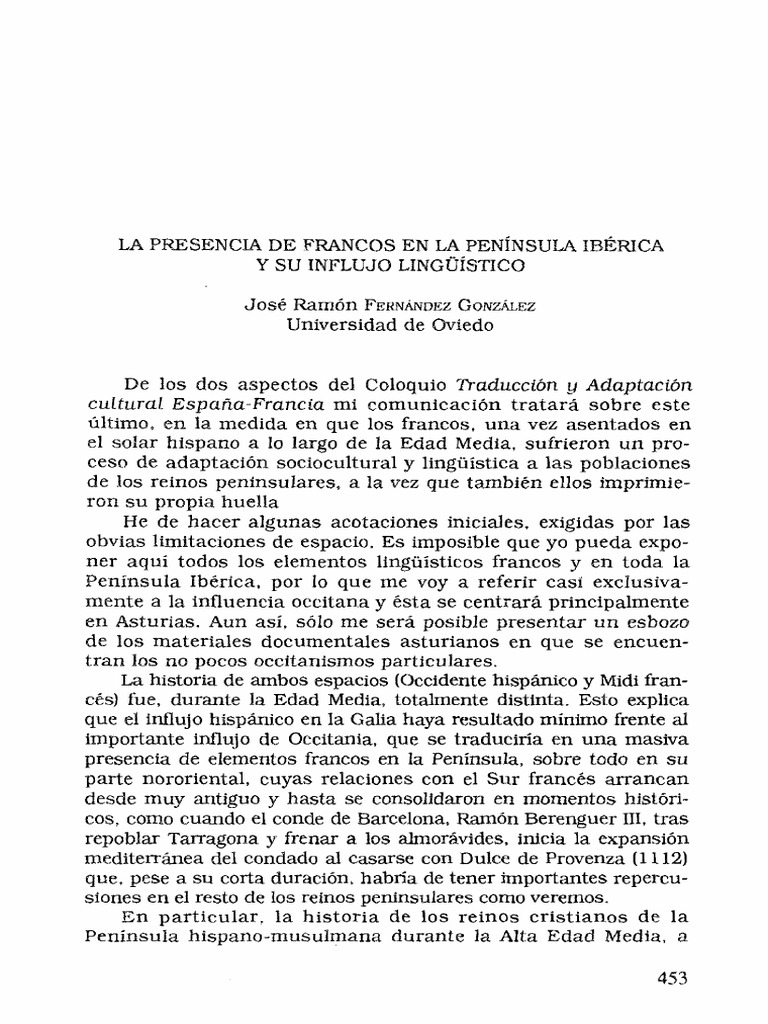 Influencia Lingüística de los Francos en la Península Ibérica | PDF ...