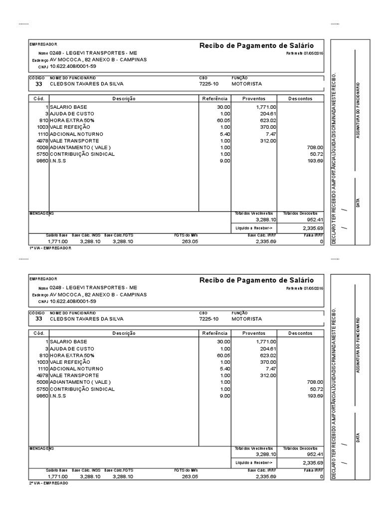 Modelo de Holerite Com Soma | PDF | Despesa | Economias