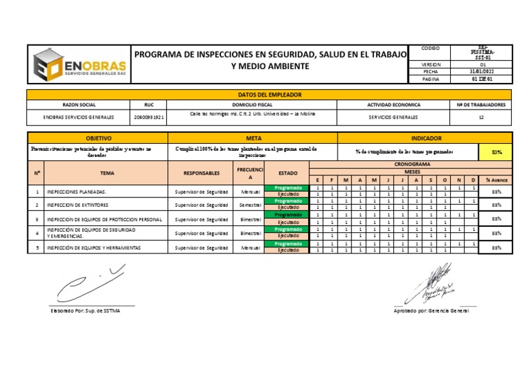 Programa de Inspecciones Planeadas | PDF