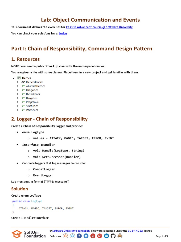 CSharp OOP Advanced Communication and Events Lab | PDF | Product Development | Software Design