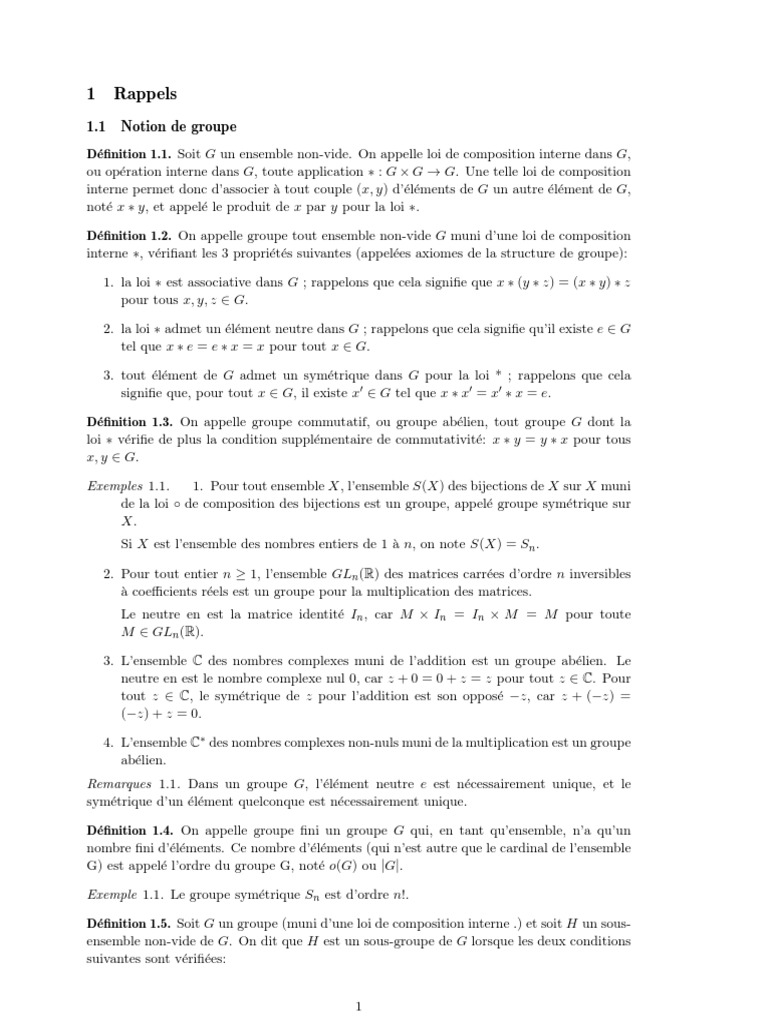 Theorie Des Groupes 22 23 Version Etudiants | PDF | Groupe ...